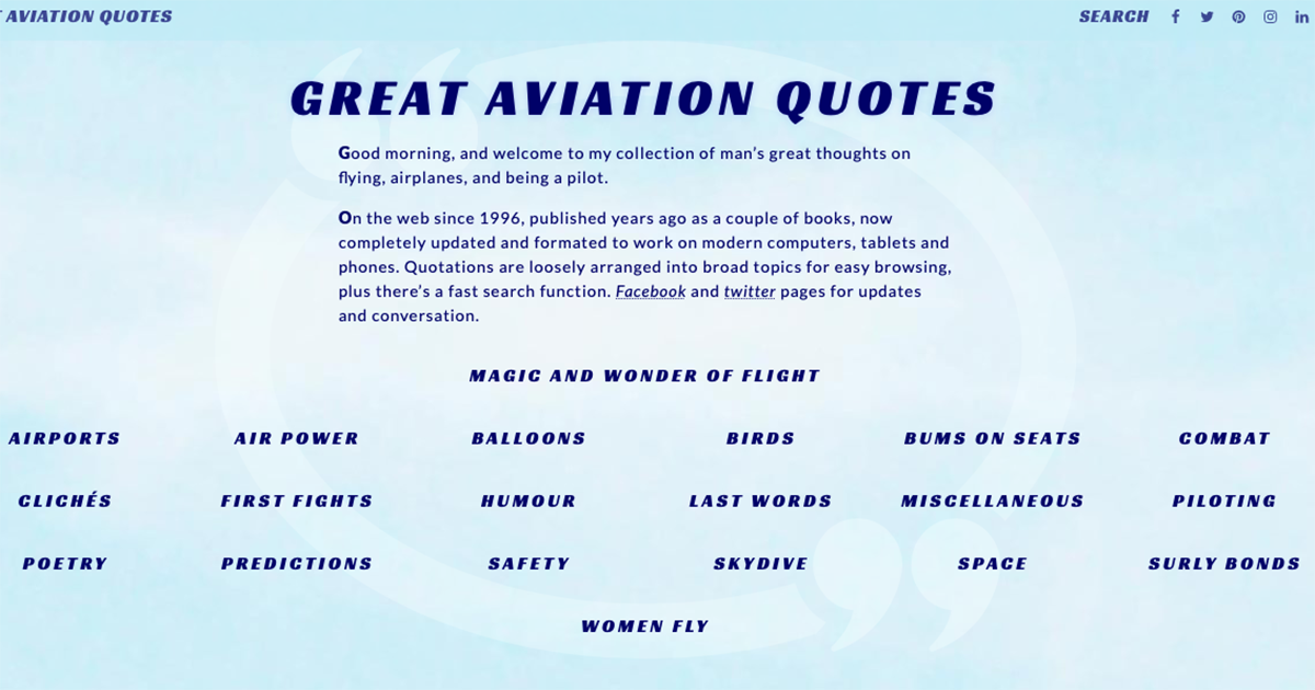 Great Aviation Quotes | Quotations on flying, airplanes & being a pilot